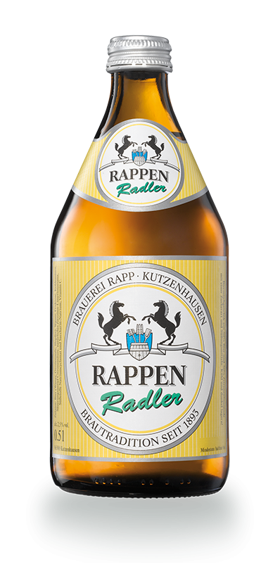 Radler je hälftig aus RAPPEN Hell und Zitrone-Light