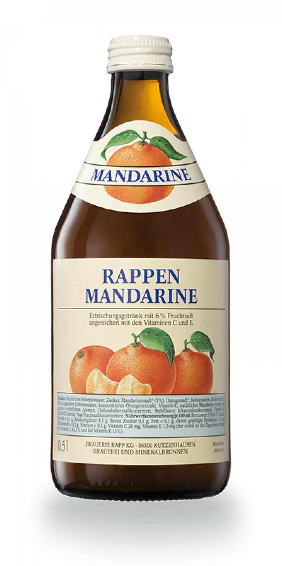 Mandarine mit Mandarinensaft, kohlensäurehaltig